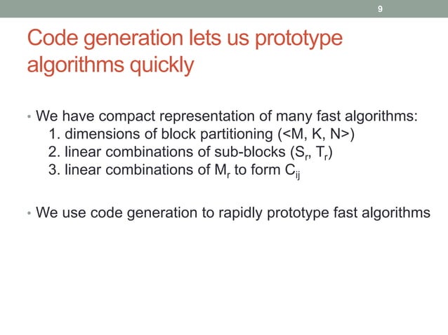A framework for practical fast matrix multiplication | PPTX