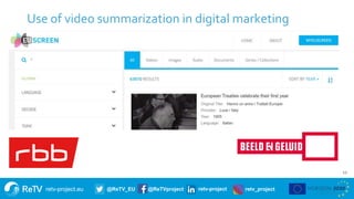 ICME 2020 Tutorial Part II: Video summary (re-)use and recommendation | PPTX | Video Software ...