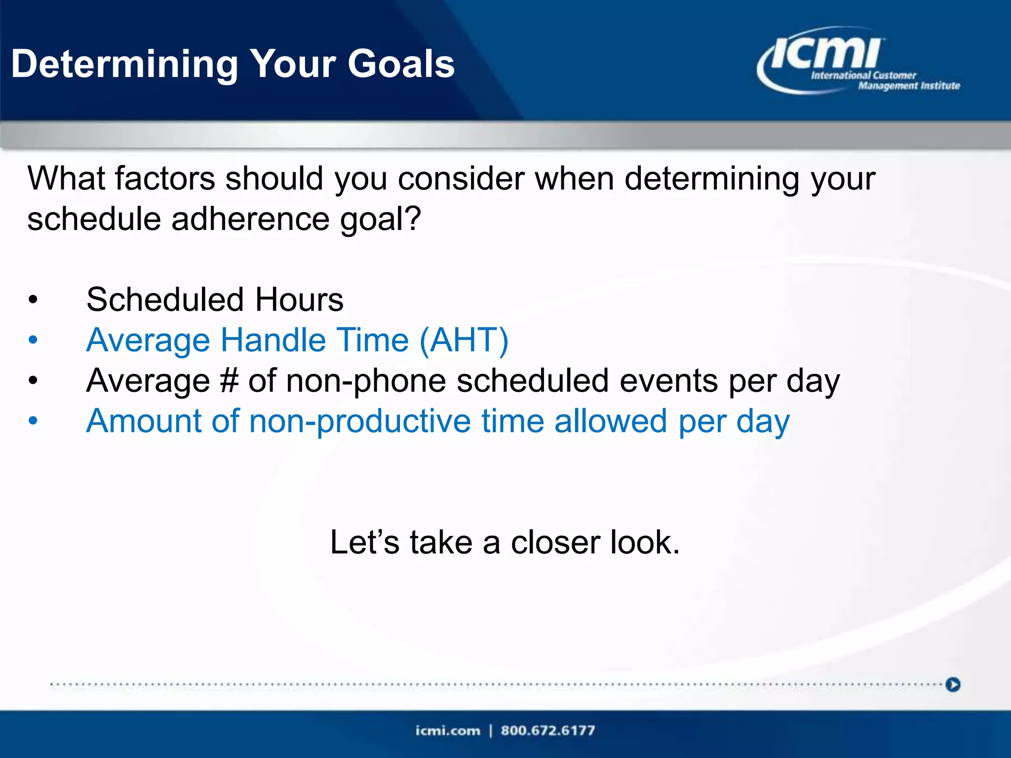 Icmi calculating schedule adherence | PPTX | Business | Business and ...