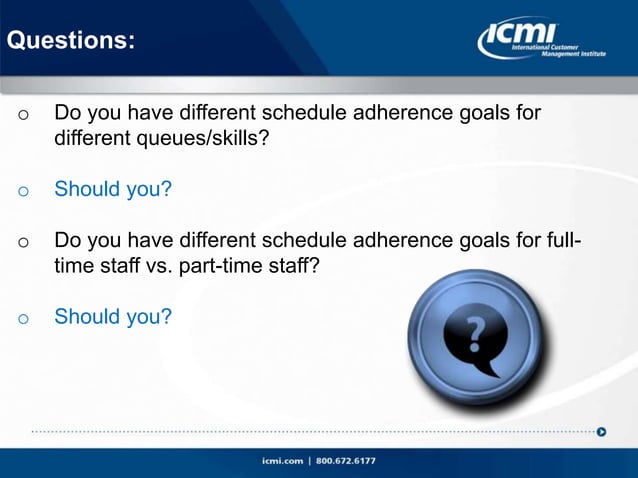 Icmi calculating schedule adherence | PPTX | Business | Business and ...