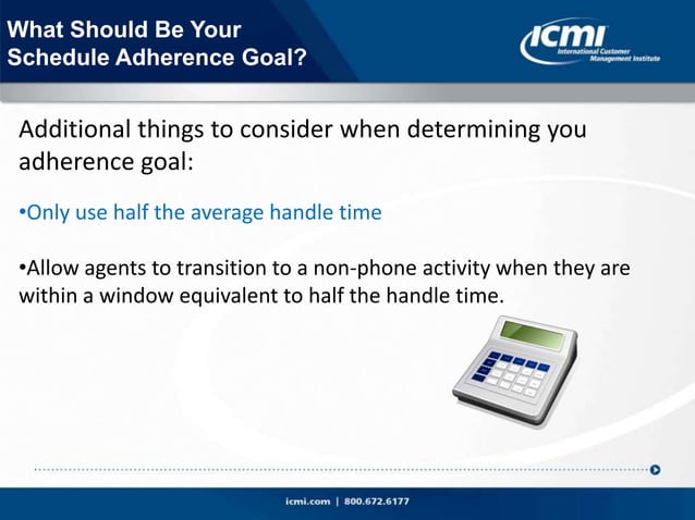 Icmi calculating schedule adherence | PPTX