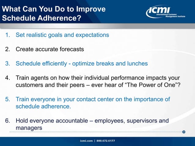 Icmi calculating schedule adherence | PPTX | Business | Business and ...