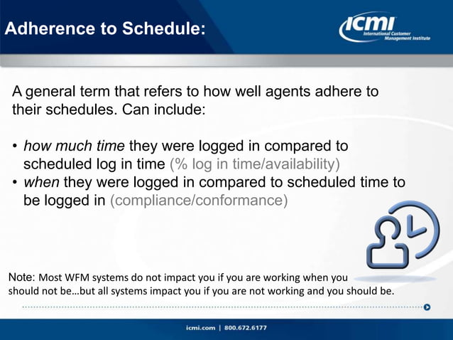 Icmi calculating schedule adherence | PPTX | Business | Business and ...