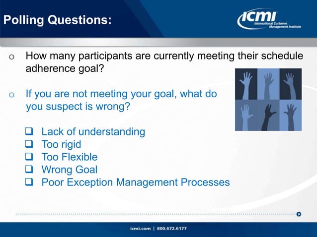 Icmi calculating schedule adherence | PPTX | Business | Business and ...