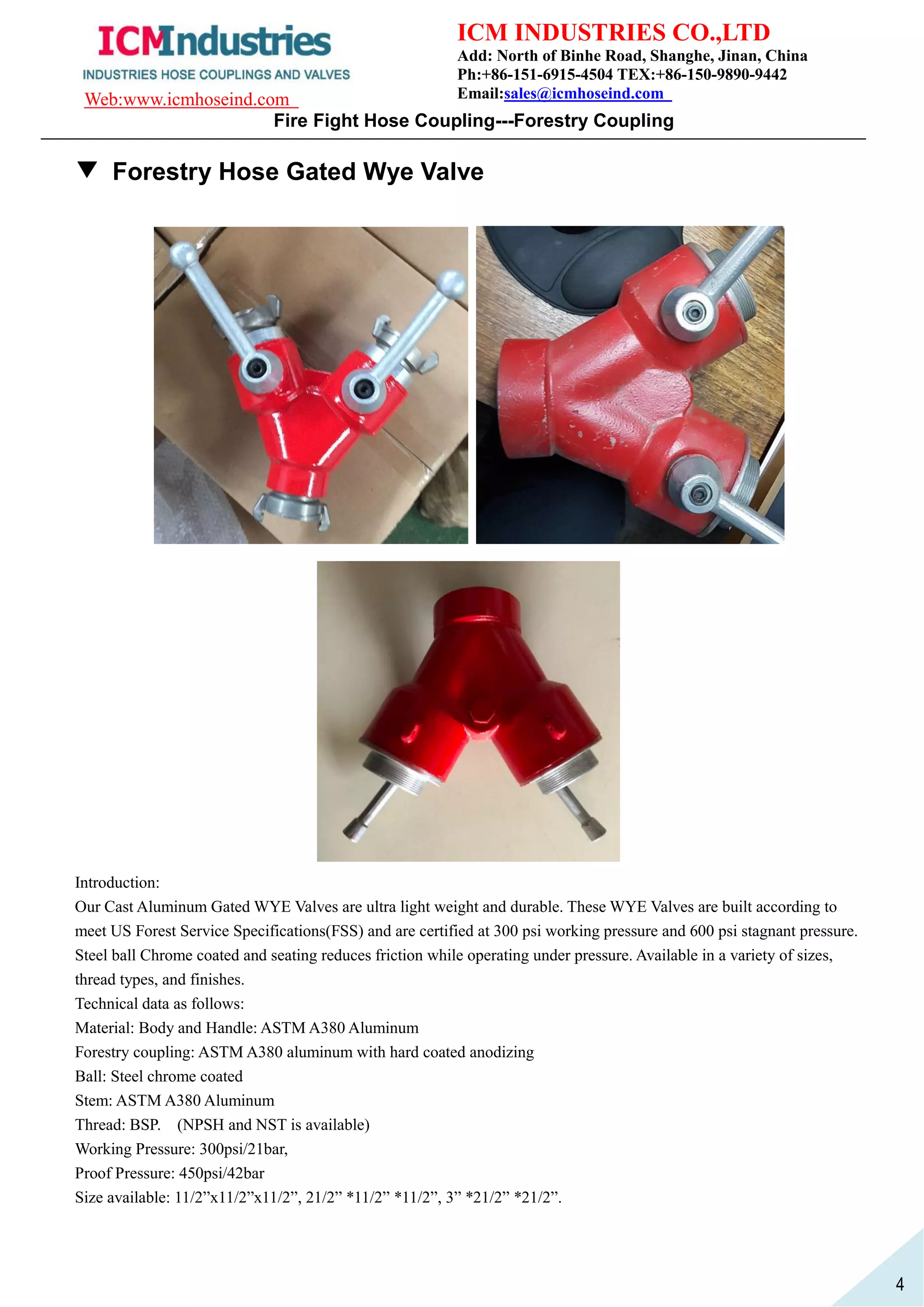 Forestry hose couplings-ICM INDUSTRIES | PDF