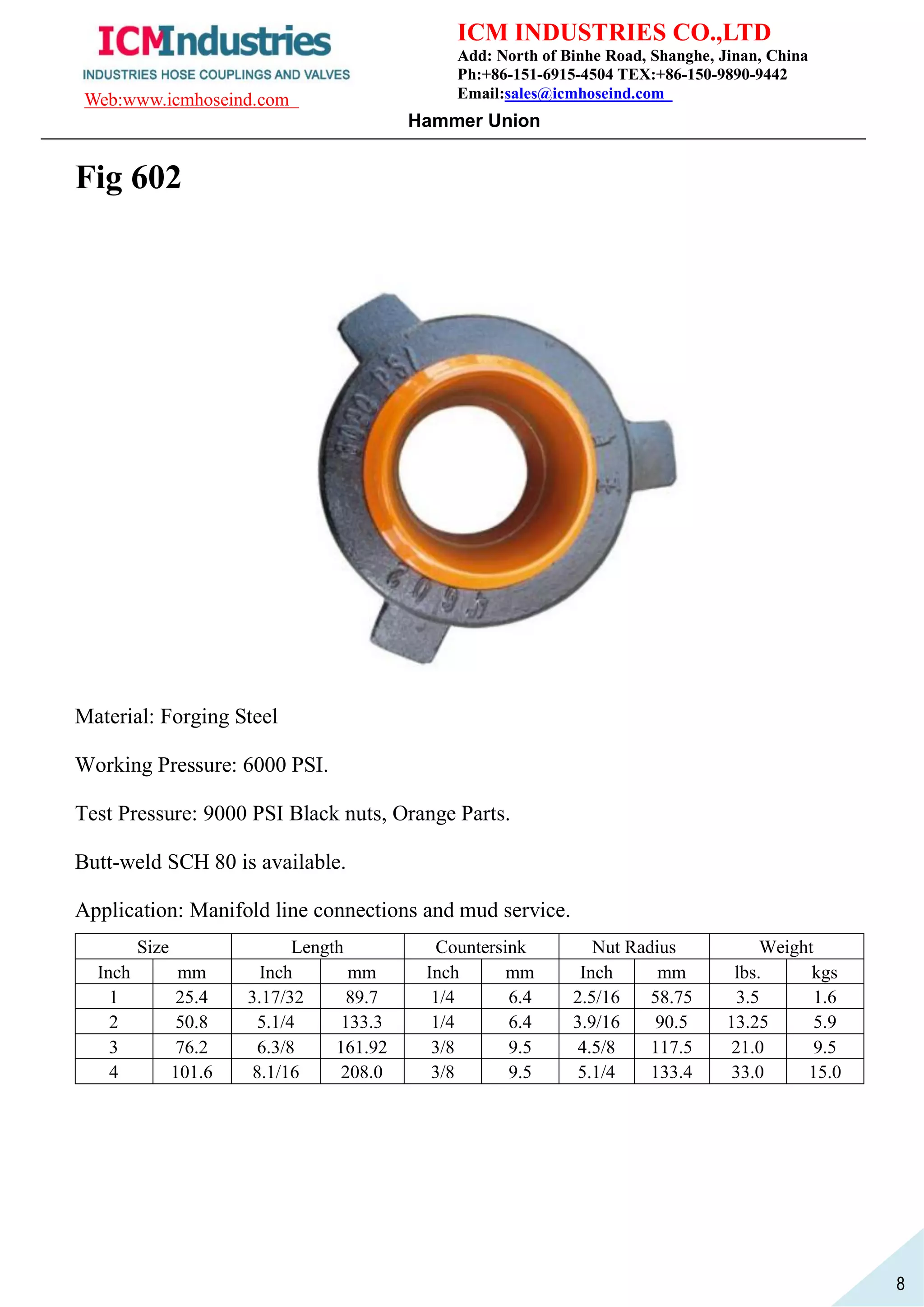 hammer union WECO Hammer union lug union with NBR seal | PDF