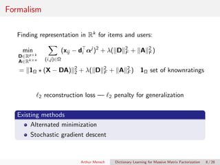Dictionary Learning for Massive Matrix Factorization | PDF