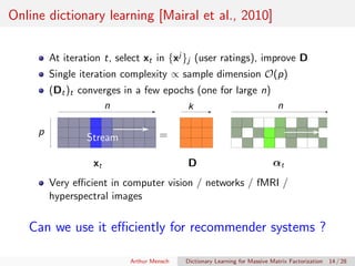 Dictionary Learning for Massive Matrix Factorization | PDF