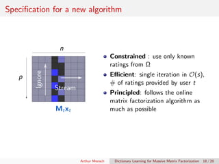 Dictionary Learning for Massive Matrix Factorization | PDF