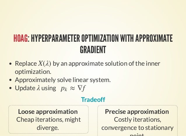 Hyperparameter optimization with approximate gradient Hyperparameter optimization with approximate gradient