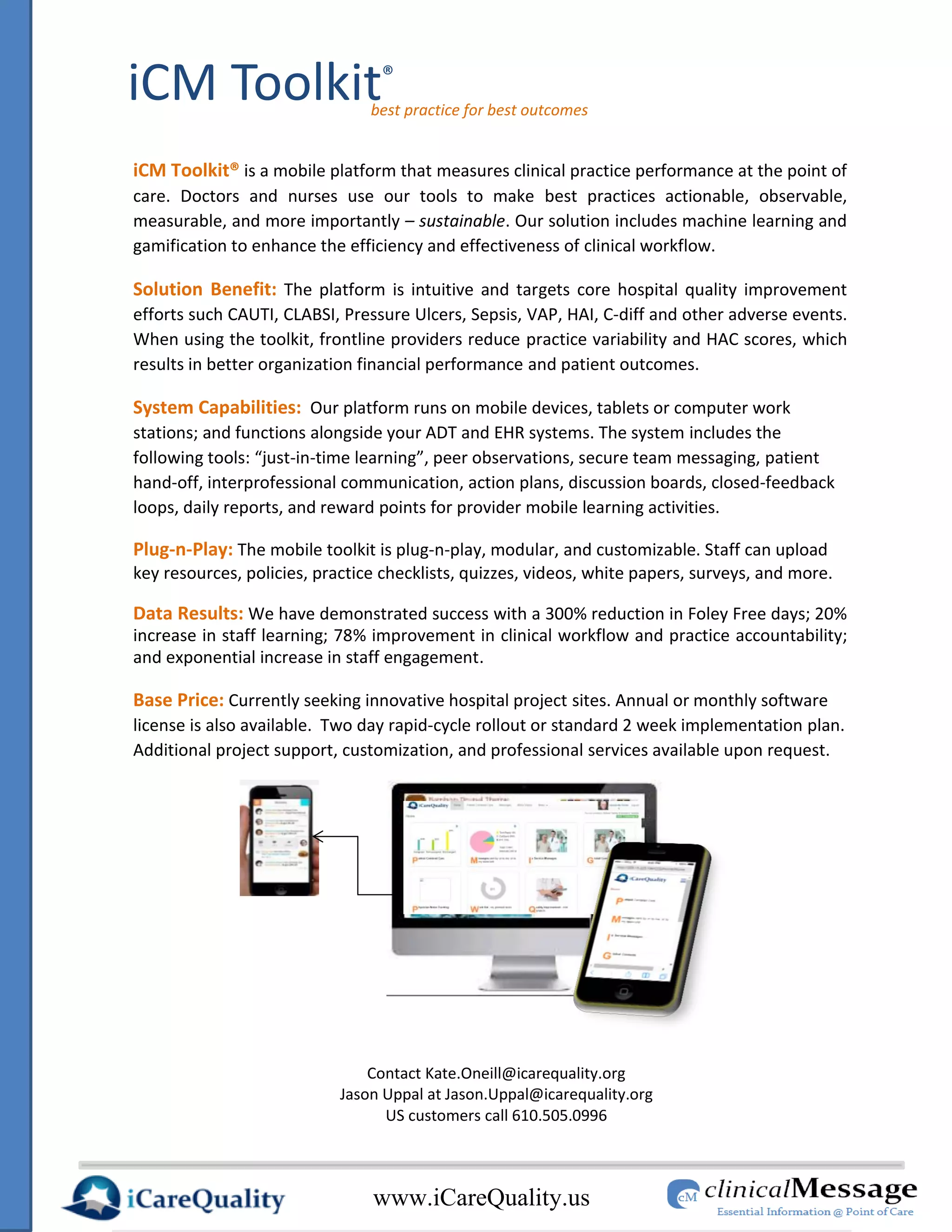 iCM Mobile Toolkit by iCareQuality | PDF