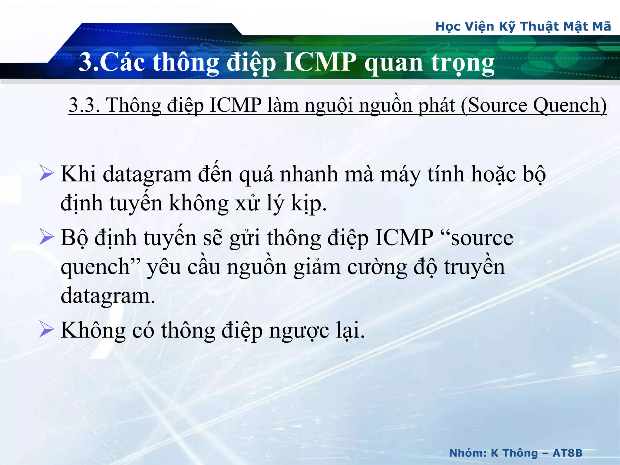 ICMP-Học viện Kỹ thuật Mật mã | PPTX