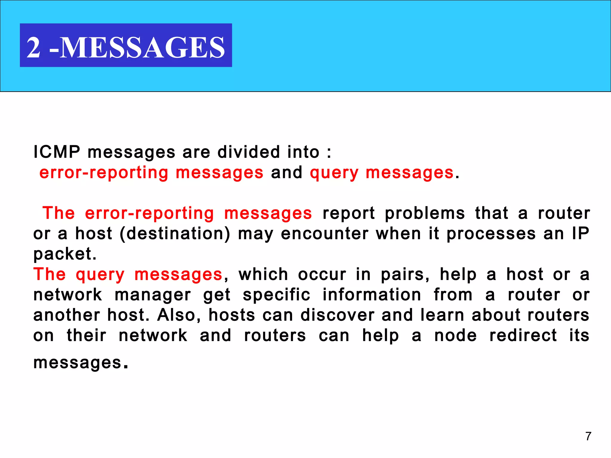 (Icmp) internet control message protocol version 4 | PPT
