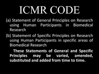Icmr Code | PPT