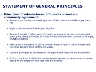 ETHICAL GUIDELINES FOR BIOMEDICAL RESEARCH ON HUMAN PARTICIPANTS | PPT