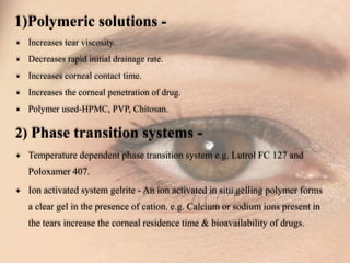 ocular drug delivary system..... | PPTX