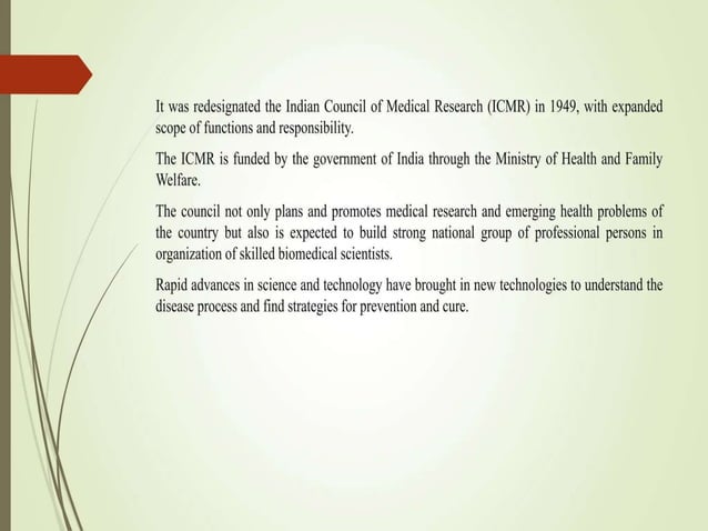 Indian Council of Medical Research (ICMR) | PPT