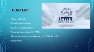 Indian council of medical research (ICMR) | PPTX