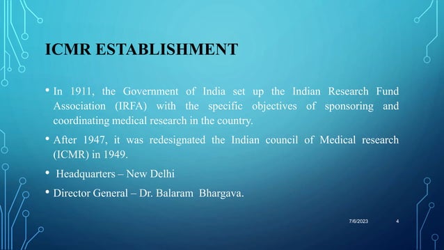 Indian council of medical research (ICMR) | PPTX | Infectious Diseases ...