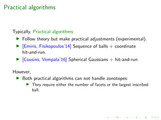 Practical Volume Estimation of Zonotopes by a new Annealing Schedule for Cooling Convex Bodies | PPT