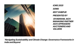 ICMS 2025 PRESENTATION ON CLIMATE CHANGE AND SUSTAINABILITY | PDF