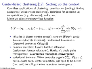 Divergence center-based clustering and their applications | PPT