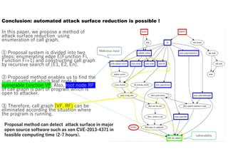 Automated reduction of attack surface using call graph enumeration | PPT