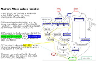 Automated reduction of attack surface using call graph enumeration | PPT