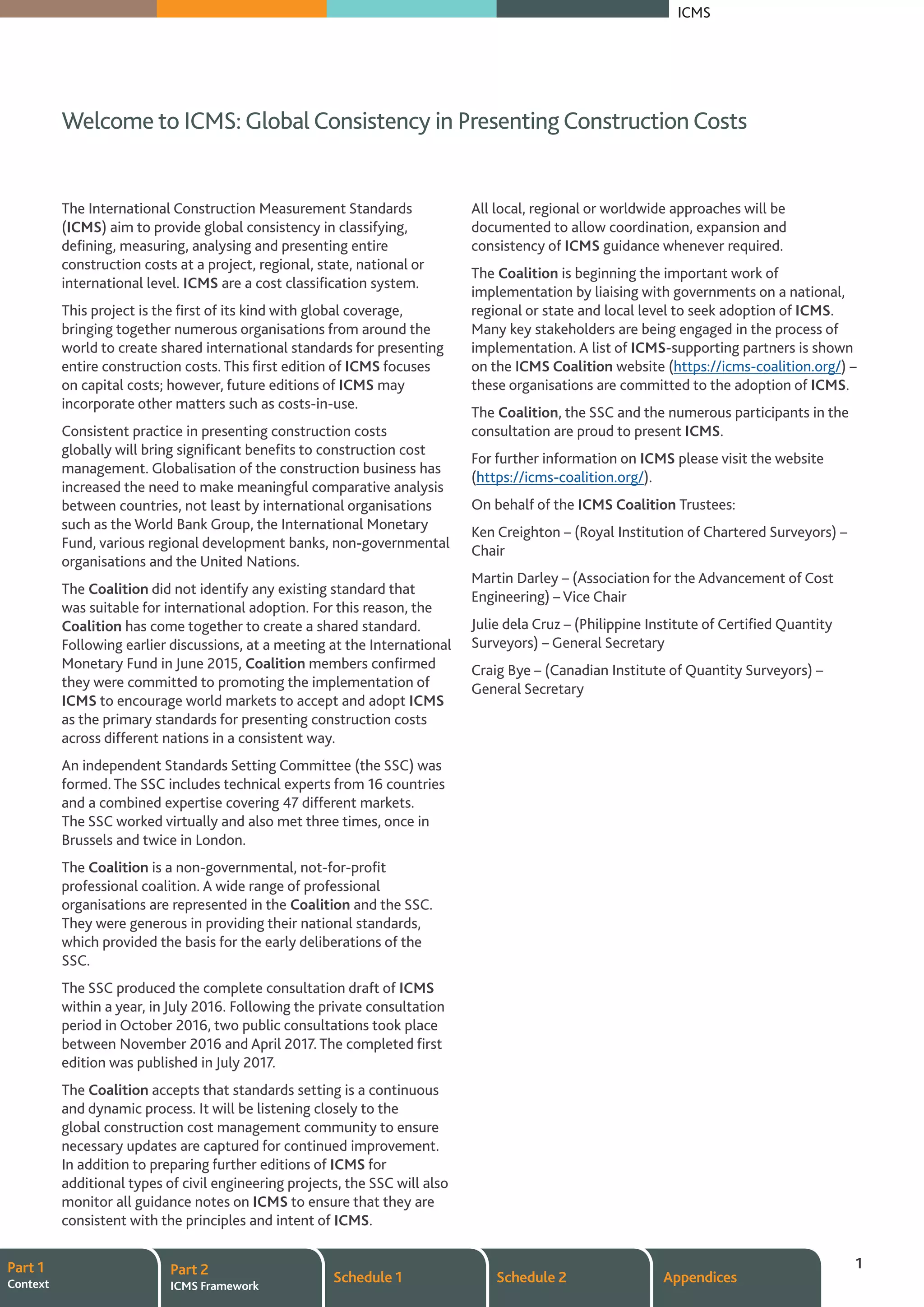 International Construction Measurement Standards: Global Consistency in ...
