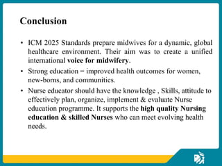 ICM Standards in Professional Midwifery Education & WHO Standards for ...