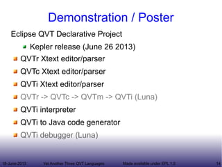 Yet Another Three QVT Languages | PPT