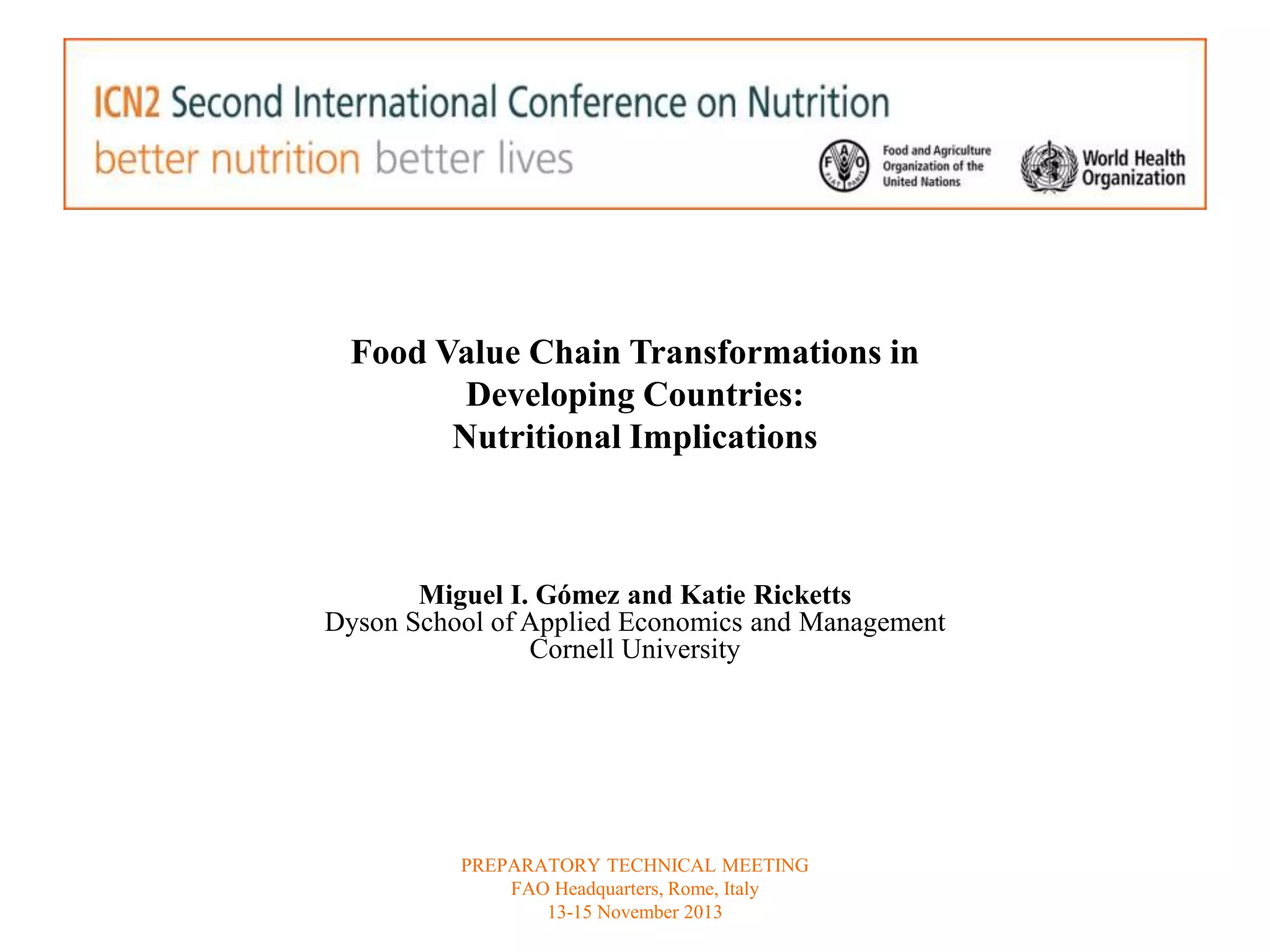 ICN2-Food Value Chain Transformations in Developing Countries ...