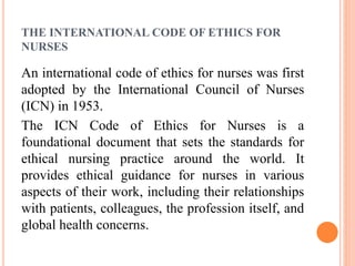 ICN 300l-xodenof ethics in nursing.(Students) | PPT