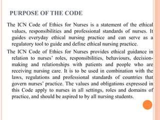 ICN 300l-xodenof ethics in nursing.(Students) | PPT