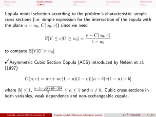 A copula model to analyze minimum admission scores | PPT