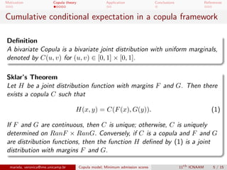 A copula model to analyze minimum admission scores | PPT