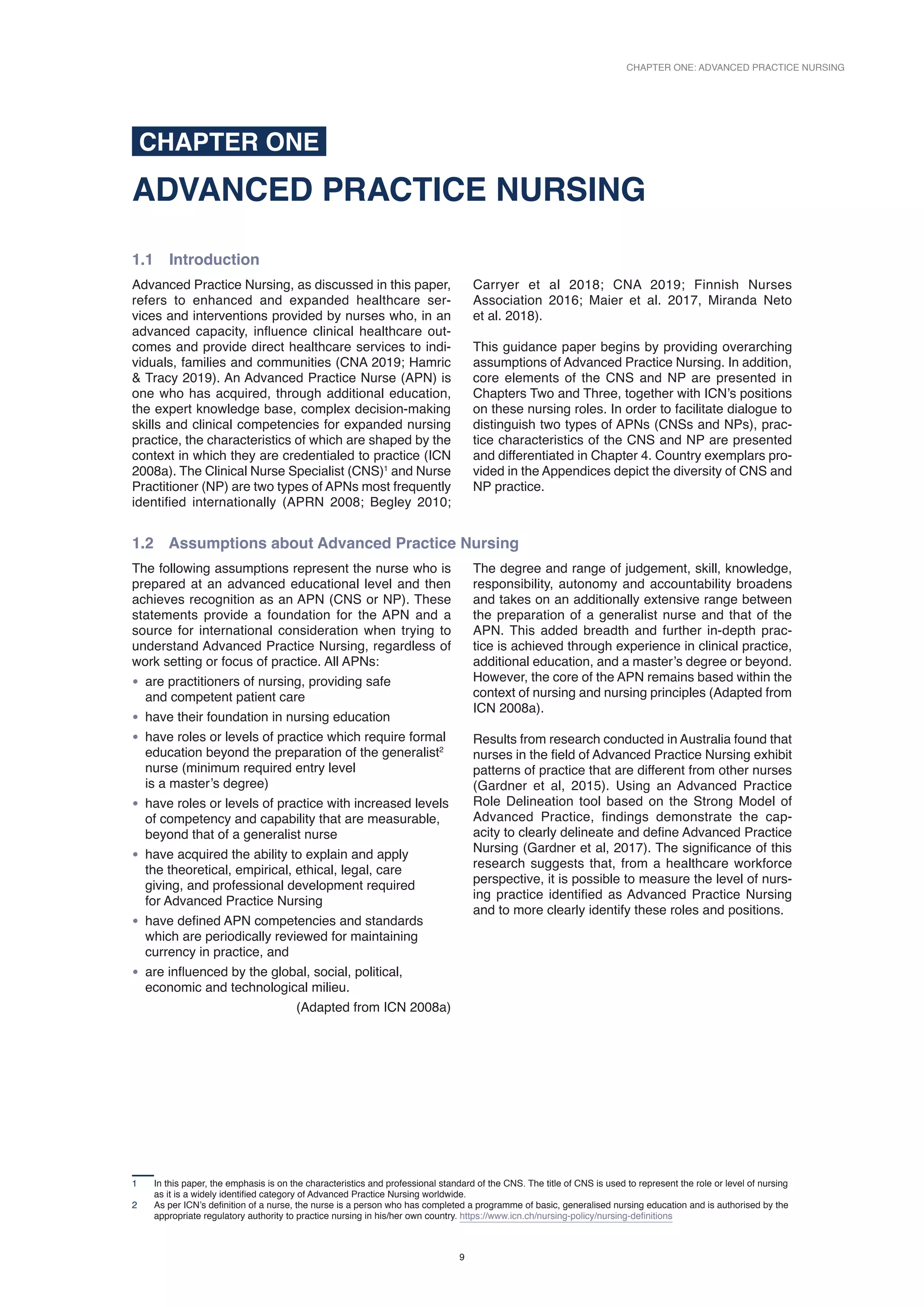 GUIDELINES ON ADVANCED PRACTICE NURSING 2020 | PDF