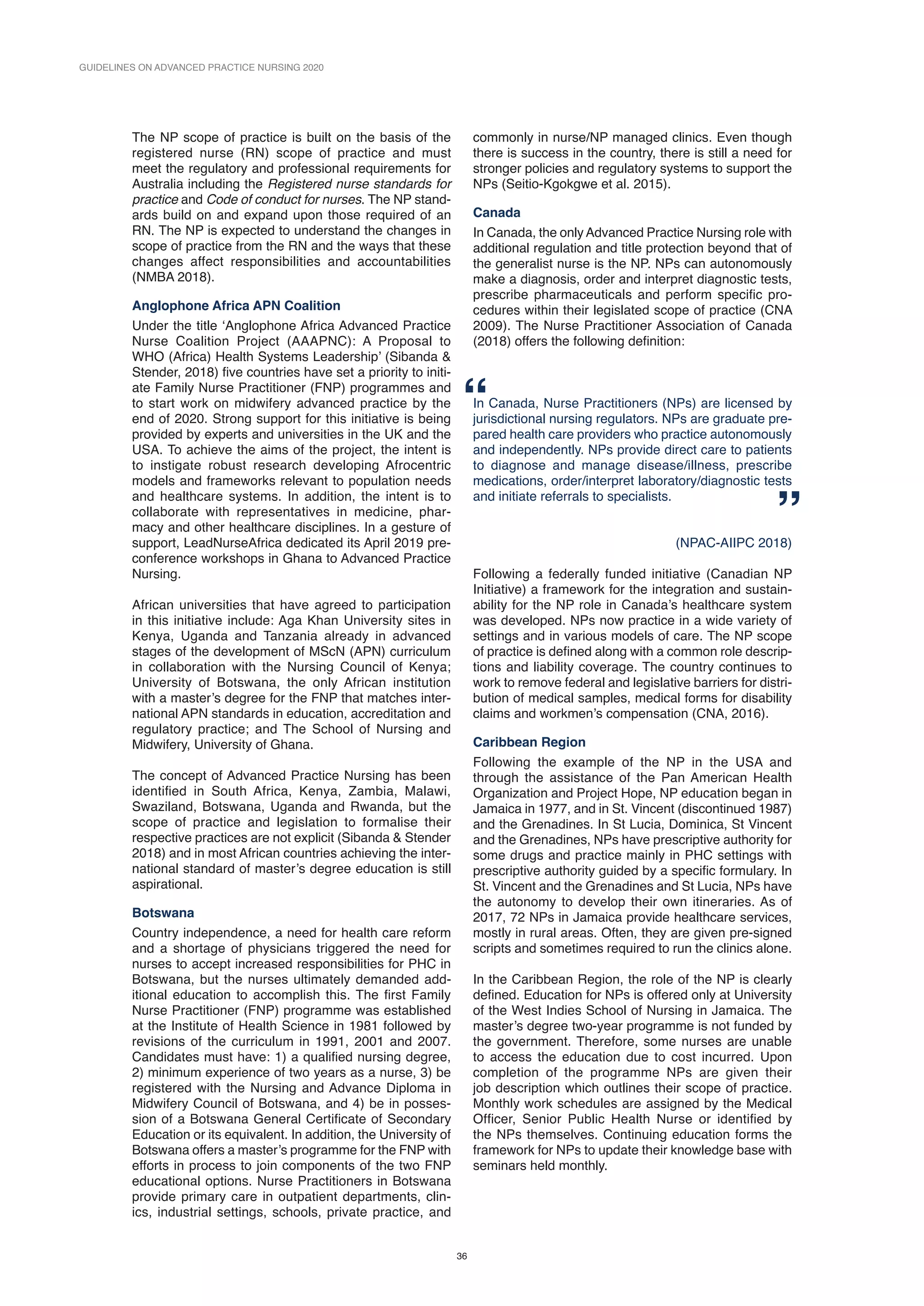 GUIDELINES ON ADVANCED PRACTICE NURSING 2020 | PDF