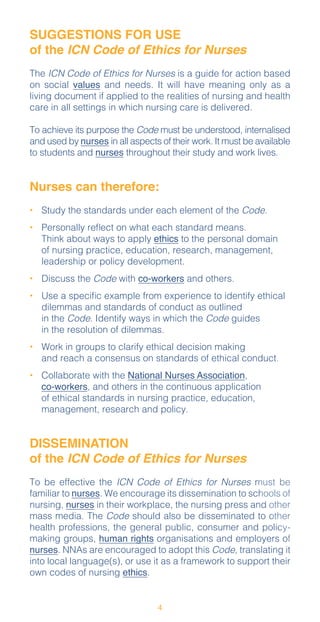 The ICN Code of Ethics for Nurses (International Council of Nurses ...