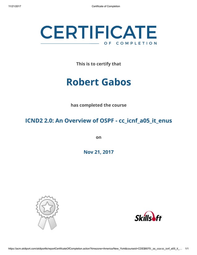 SkillSoft ACM.org - ICND2 2.0 An Overview of OSPF | PDF