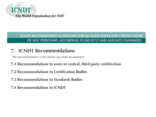Icndt on harmonisation of Third Party NDT Personnel | PPT