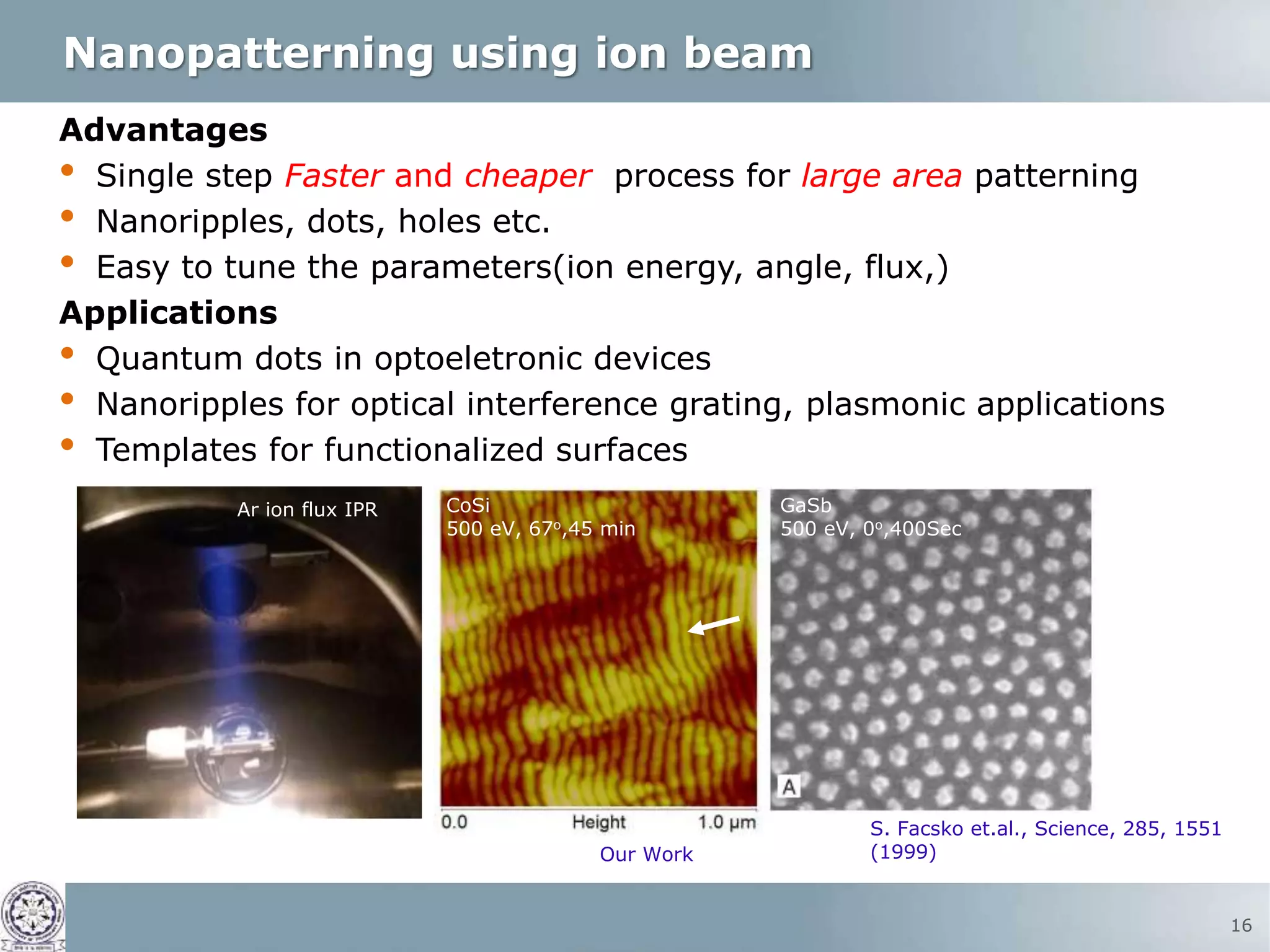 Ion beam nanopatterning of binary alloy | PPTX