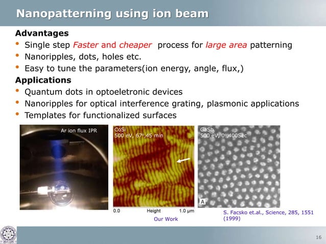 Ion beam nanopatterning of binary alloy | PPTX | Chemistry | Science