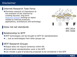 ICN in the IRTF and IETF | PPT