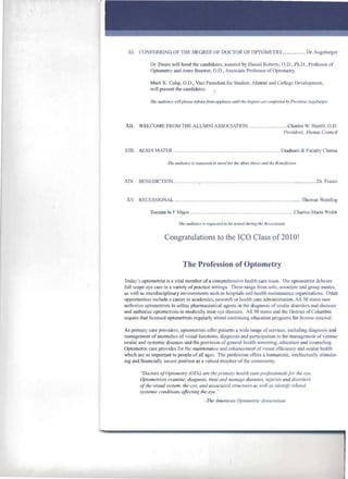 Illinois College of Optometry's 167th Commencement | PDF