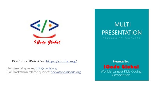 ICode Global- Worlds Largest Coding Competition for Children | PPT