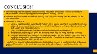 PROJECT BASED LEARNING FOR STUDENTS WITH AUTISM | PPT