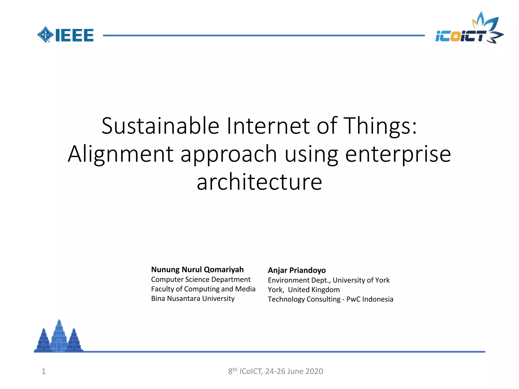 Sustainable Internet of Things: Alignment approach using enterprise ...