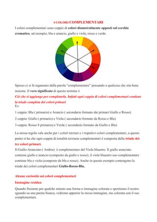 I colori complementari | PDF | Photography | Arts and Crafts