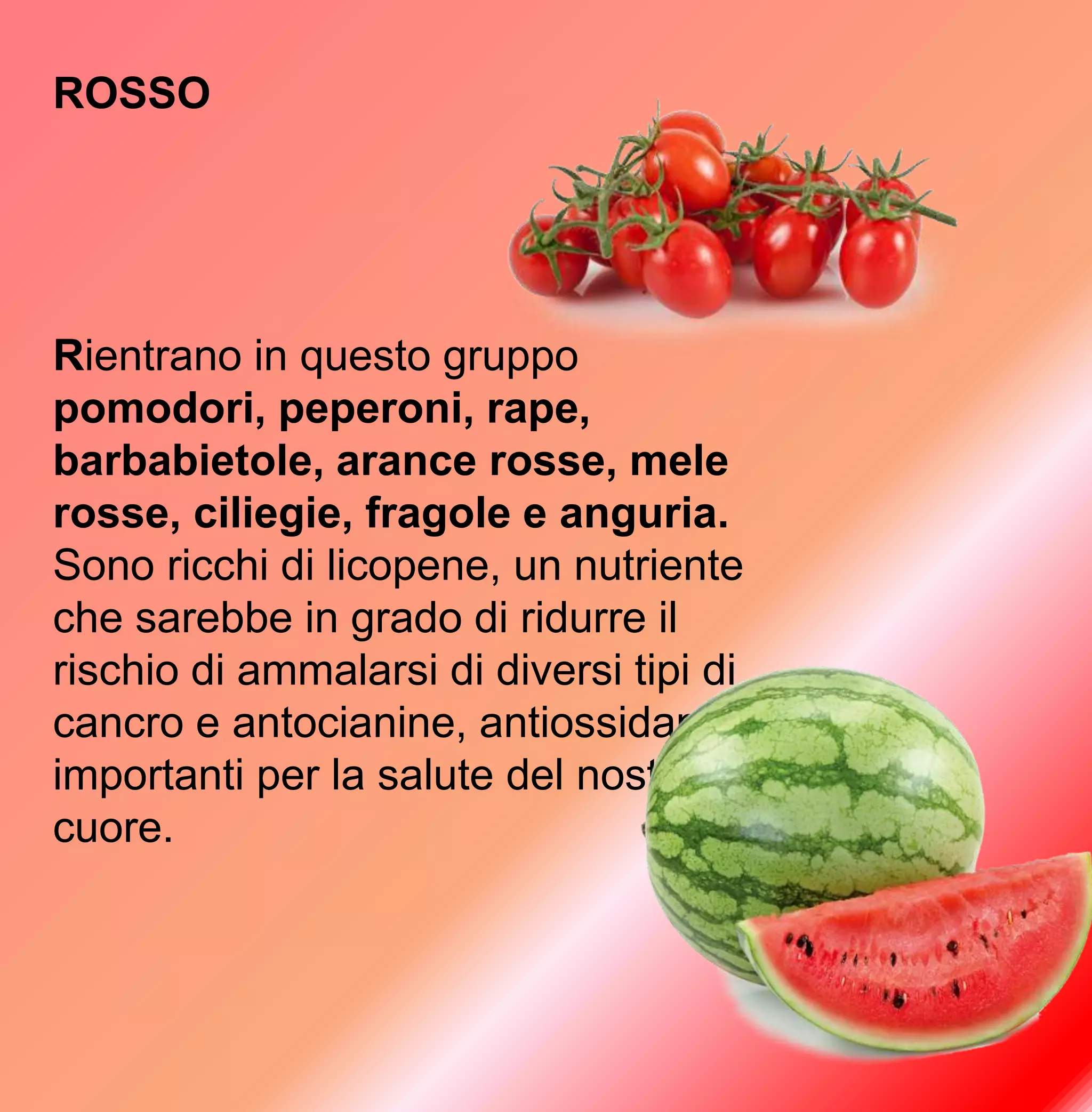 I colori della frutta e verdura | PPTX